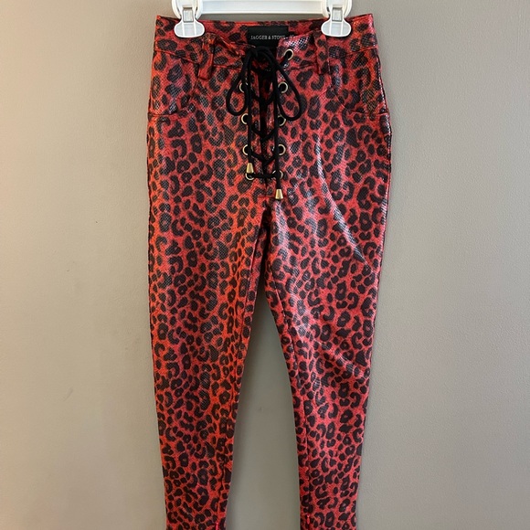 Jagger & Stone | Pants & Jumpsuits | Jagger Stone Red Leopard Print ...